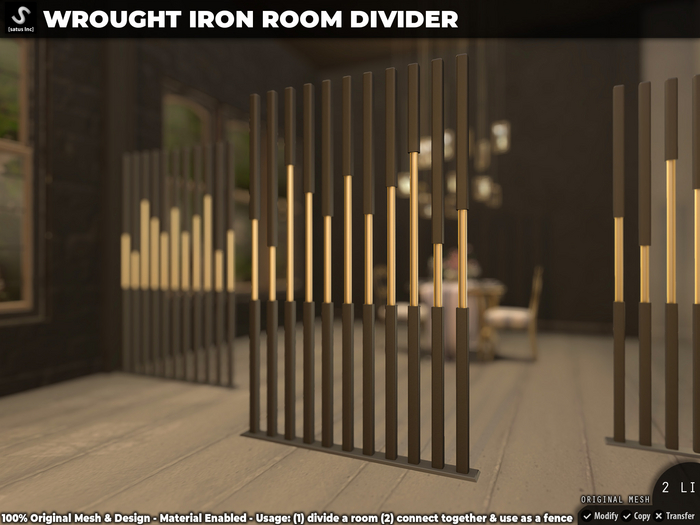Second Life Marketplace - [satus Inc] Wrought Iron Room Divider